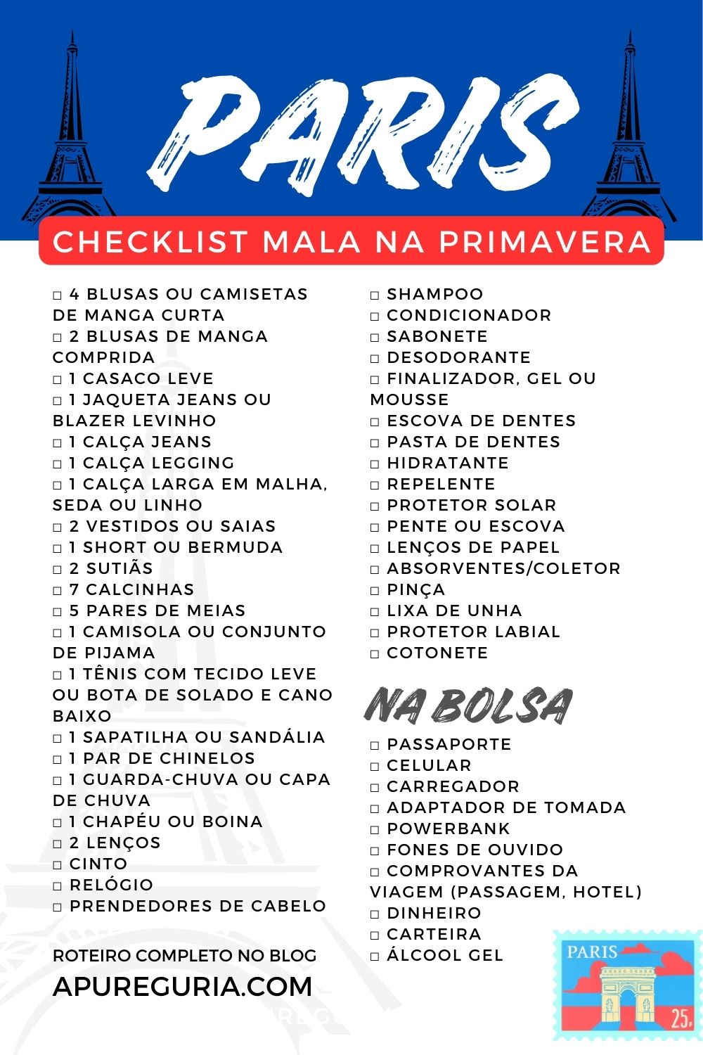 Mala para Paris na Primavera: o que levar e checklist - Apure Guria